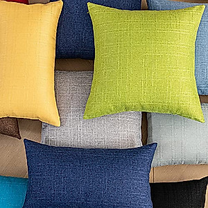 Kevin Textile Pack of 2 Decorative Outdoor Waterproof Throw Pillow Covers Checkered Pillowcases Classic Cushion Cases for Patio Couch Bench 16 x 16 Inch Blue