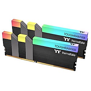 Thermaltake TOUGHRAM RGB DDR4 3600MHz 16GB (8GB x 2) 16.8 Million Color RGB Alexa/Razer Chroma/5V Motherboard Syncable RGB Memory R009D408GX2-3600C18B
