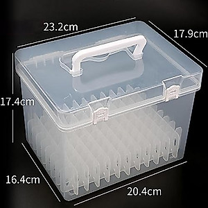 Marker Pen Carrying Case Marker Pens Storage Box Pencil Organizer Portable Clear Handheld Marker Pen Organizer Marker Holder with Slots, 108 Slots