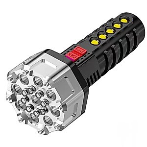CWXCZY 2000 Lumens Ultra-Bright Floodlight Flashlight, High Lumens Rechargeable Flashlights for Outdoor Searching, Camping, Hiking（Black） (Black)