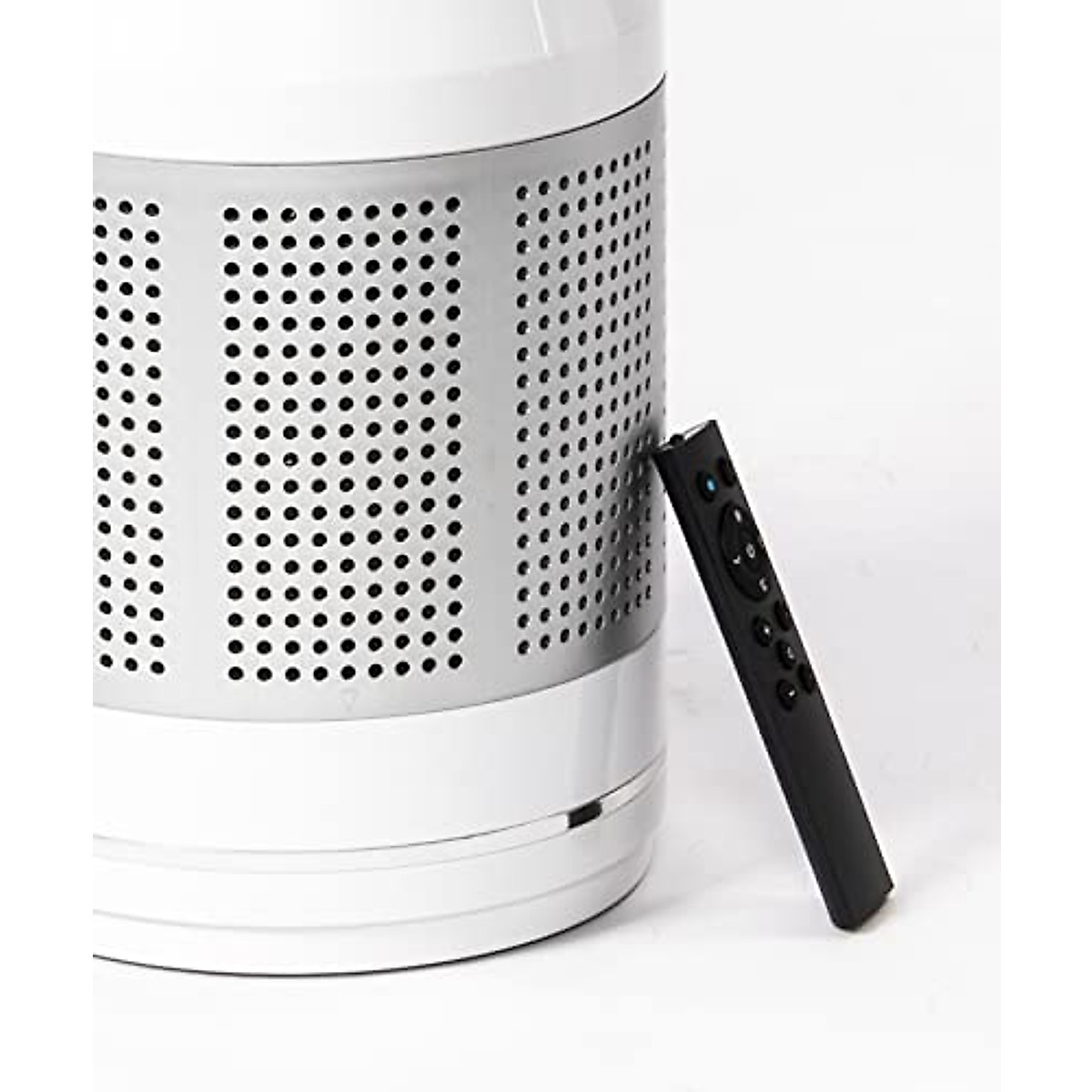 HEATIT Bladeless Fan with Remote and Air Purifier Tower Fan 80° Oscillating with 8 Speeds 8H Timer Air Circulator Fan for Home Bedroom Kitchen and Office White