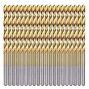 20PCS, 11/64", Titanium Coated Twist Drill Bits