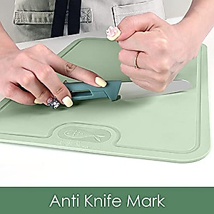 Gintan TPU Cutting Board, BPA-Free, With Knife and JuiceGroove,Scratch Resistant Flexible Cutting Boards for Kitchen, Dishwasher Safe, Easy-Grip Handle, Non-Slip
