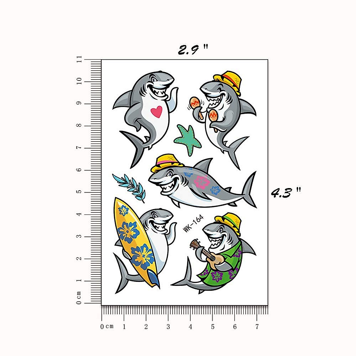 PHOGARY Kids Temporary Tattoos(100pcs+), Sea World Theme Tattoos (20 Sheets) - Fish, Shark, Turtle, Seahorse, Sea Star, Octopus, Crab - Marine Life Patterns Fake Waterproof Tattoos for Boys Girls