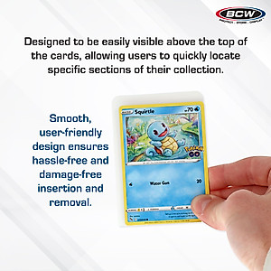 BCW Card Dividers | 10 Packs of Trading Card Divider Cards (100 Dividers Total) | Card Dividers for Storage Boxes | Card Sorter Tabs | Plastic Dividers for Trading Card Storage with Write-On Tabs