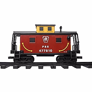 Lionel Battery-Operated Pennsylvania Flyer Freight Toy Train Set with Locomotive, Train Cars, Track & Remote with Authentic Train Sounds, & Lights for Kids 4+