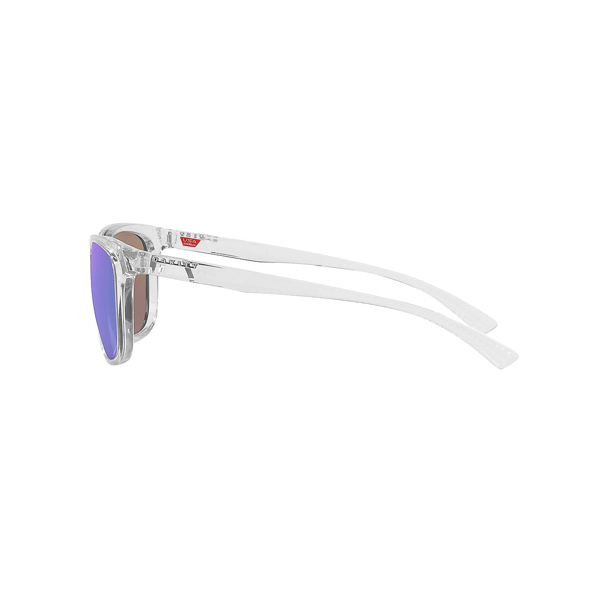 Oakley Women's OO9473 Leadline Square Sunglasses, Polished Clear/Prizm Sapphire Polarized, 56 mm