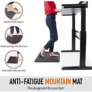 Stand Steady Mountain Mat | Anti Fatigue Mat for Active Standing | Ergonomic Standing Mat with Raised Gel Foam Padding for Calf & Arch Support | Massage Floor Mat for Standing Desk (27x21in/Black)