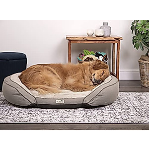 TrustyPup Snuggle Soother Bolstered Couch Cuddler Memory Foam Pet Bed - Gray, Extra Large