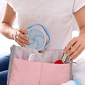 Foldable Snack Cup for Toddlers and Babies - Non-Spill Snack Container for Toddlers Made of Food-Grade Silicone - BPA and Phthalates-Free Baby Snack Container with Lid (Blue)