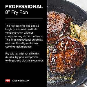 SCANPAN Professional 8” Fry Pan - Easy-to-Use Nonstick Cookware - Dishwasher, Metal Utensil & Oven Safe - Made in Denmark