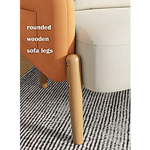 Sofa Couch Solid Wood Frame Breathable Flannelette Fabric Sofa Couch Modern Living Room Sofa with Throw Pillows Comfortable High Rebound Sponge Cushions for Living Room Bedroom Office