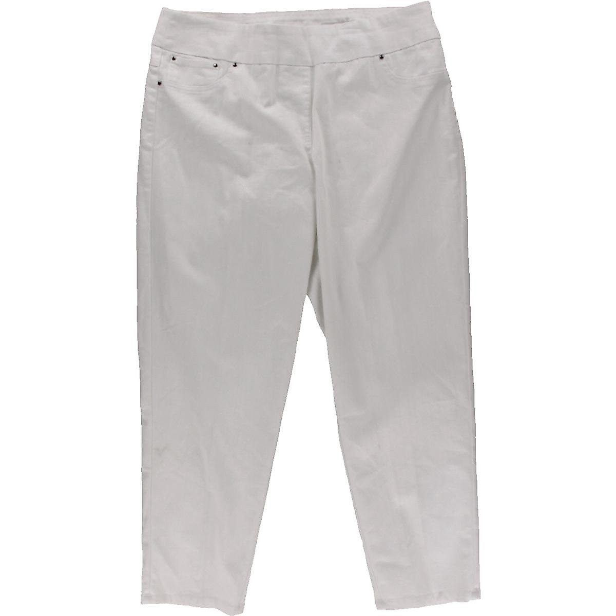 Ruby Rd. Women's Petite Pull-on Extra Stretch Denim Jean, White, 12P