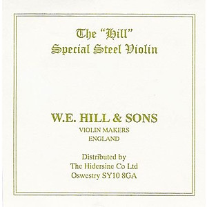 Hidersine 4 Hill Violin 4410WB, E String Thin Ball End, Right, xx, (Stainless Steel)