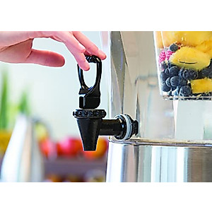 Service Ideas CBDRT5SS Beverage Dispenser, Round, 5 Gallon, Stainless Steel w/Infuser Tube, Silver