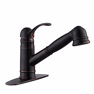 Derengge Single Handle Pull Out Kitchen Faucet,UPC cUPC NSF61-9 and AB1953 Oil Rubbed Bronze