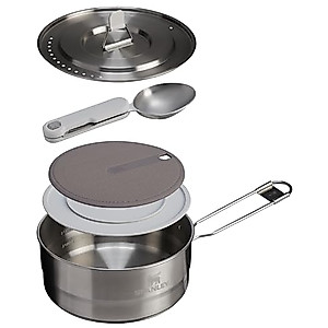 Stanley Wildfare Pro 5-Piece Saucepan Cookset | 2 qt Saucepan with Fold & Lock Handle | Camping Essentials for Your Camp Kitchen