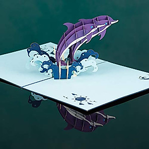 Dolphin Pop Up Card by DEVINE Popup Cards | 3D Cards Pop Up Birthday Cards for Women Mom Dad Boy Girl Husband Wife | Funny Pop Up Greeting Cards Granddaughter Niece Nephew Mother Kids Son Daughter