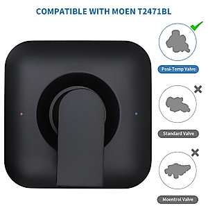 Replacement for Moen T2471BL, Shower Valve Trim Kit, Modern Shower Trim Bathroom Shower Lever Handle, Matte Black Shower Trim Kit Shower Handle, 7x7x5in