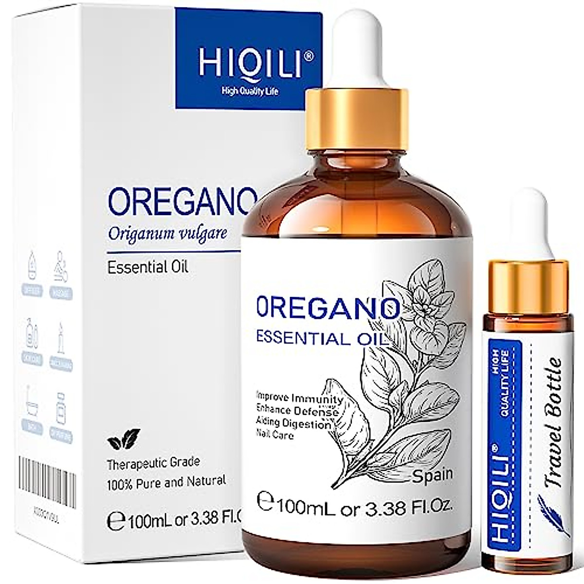 HIQILI Rosemary Essential Oil and Oregano Essential Oil, 100% Pure Natural Therapeutic Grade for Home Aromatherapy Diffuser Oil