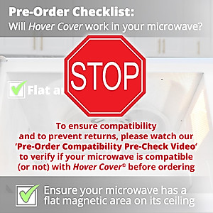 Hover Cover Magnetic Splatter Cover, 12-Inch Clear BPA-Free Food Lid, Vented Plate Guard with Steam Vents, Anti-Splash Microwave Lid, Dishwasher Safe, Space-Saving Magnetic Storage - Black 2 Pack