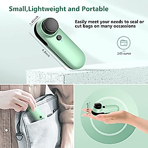 Mini Bag Sealer, Cheweetty Handheld Heat Vacuum Sealer, Upgraded 2 IN 1 Heat Sealer & Cutter USB Rechargeable, Portable Resealer Machine Kitchen Gadget for Plastic Bag Chip Bag Food Snack Storage