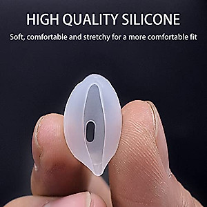 EKIND 4 Pcs Ear Cover Tips Anti-Slip Silicone Soft Replacement Sport Earbud Tips Compatible for iPhone 7 / 6S / 6 Plus / 5S / 5C / 5 Headphones Earphones Protective Accessories Tips (Clear)