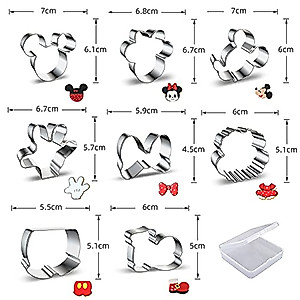 Mickey Cookie Cutter Set, Mickey Cutters Stainless Steel Fondant Cutters (Cartoon Cookie Cutters Set)