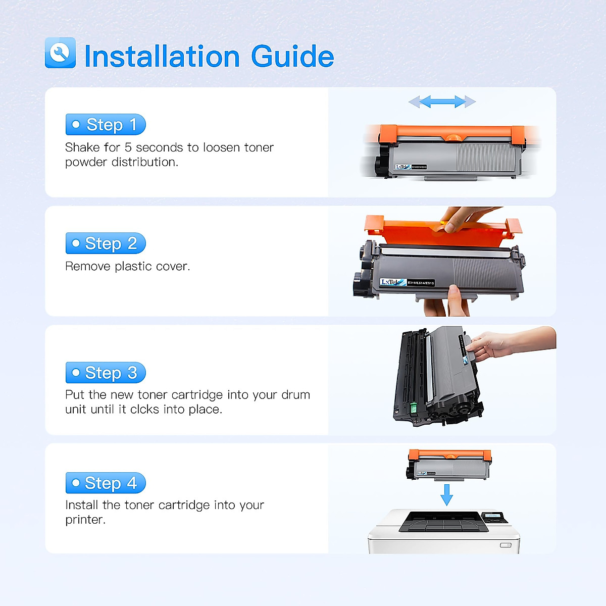 LxTek Compatible Toner Cartridge Replacement for Dell E310dw P7RMX PVTHG 593-BBKD E310 E514 E515 to use with Wireless Monochrome E310dw E515dw E514dw E515dn Printer(2 Black, High Yield 2600 Pages)