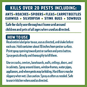 Wondercide - Ant & Roach Aerosol Spray for Kitchen, Home, and Indoor Areas - Ant, Roach, Spider, Flea, Stink Bug Killer with Natural Essential Oils - Pet Safe - 10 oz 2-Pack