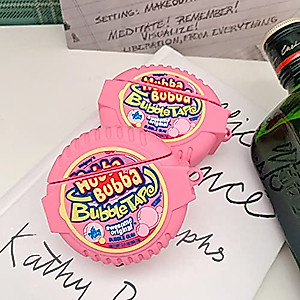 Bubble Gum AirPods case, 3D Fashion, Cute and Interesting Candy Skin, Soft Silicone Wireless Earphone case, Suitable for Airpods case 1&2, with Keychain (bubbetap)