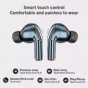 StitchGreen J68 Wireless Earbuds BT V5.2 Waterproof IPX-5, LED Display, 120H Playtime, ENC Active Noise Cancelling with Mic Earphones, True Wireless Stereo Bluetooth Headphones for iPhone/Android