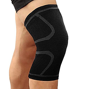 YCSM 1PCS Fitness Running Cycling Knee Support Braces Elastic Nylon Sport Compression Knee Pad Sleeve for Basketball Volleyball (Color : Black with Grey, Size : S)