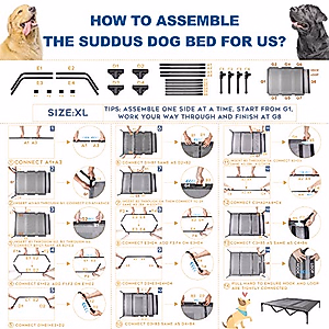 suddus Elevated Dog Beds Waterproof Outdoor, Portable Raised Dog Bed, Dog Bed Off The Floor, Dog Bed Easy Clean Indoor or Outdoor Use, Multiple Sizes