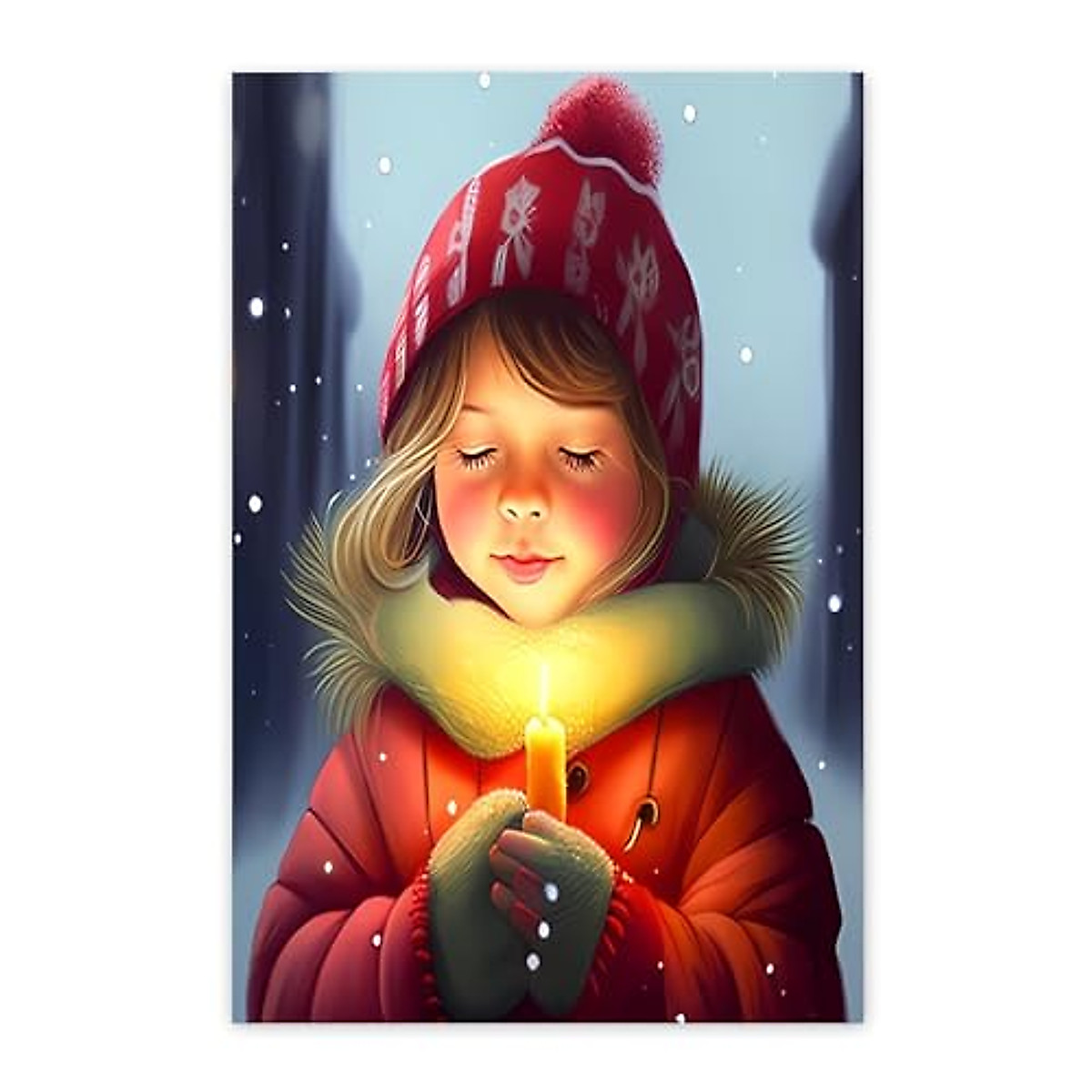 Worihut Christmas 5D Diamond Painting Kits for Adults, Angel with Candle DIY Full Round Diamond Art with Accessories & Tools,Wall Decoration Crafts for Home Wall Decor 24x32 Inch