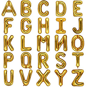40 Inch Giant Gold Letter A Balloons Birthday Party Decorations Mylar Foil Big Alphabet Helium Balloon