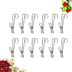 DOITOOL Clothespins, 12PCS Stainless Steel Clothes Drying Hanger Clips Multi- Purpose Windproof Clothespin Wire Clips for Clothesline Utility