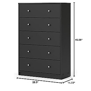 Tvilum Portland 5 Drawer Chest - Black