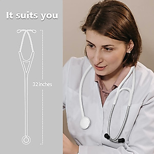 FriCARE Cardiology Stethoscope Single Head Agate (White Chestpiece, White Tube)