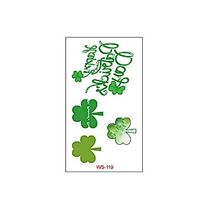 St. Patrick's Day Tattoos 120 pcs Temporary Shamrock Tattoos 20 Set for St. Paddy's day Irish Tattoo Sticker Clover Tattoos Parade Party Favors Decorations