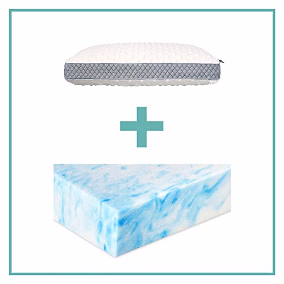 Sealy 3-Inch SealyChill Gel Memory Foam Full Mattress Topper + Molded Memory Foam Pillow Set