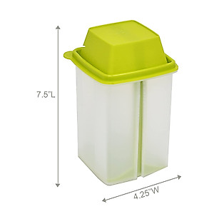 Home-X Set of 2 Pickle Storage Containers, Straining Pickle Jar, Filter Insert, Sieve Food Saver Container, 7 ½” L x 4 ¼” W x 4 ¼” H, Set of 2, Green