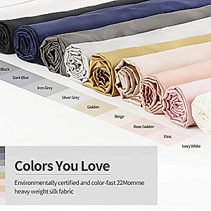 Vividmoo Silk Pillowcase for Hair and Skin 100% Natural Mulberry Silk Pillow Case 22 Momme Pillow Cover with Envelope Closure, Both Side Grade 6A Pure Silk Pillow Sham (White, Standard-1 Pack)