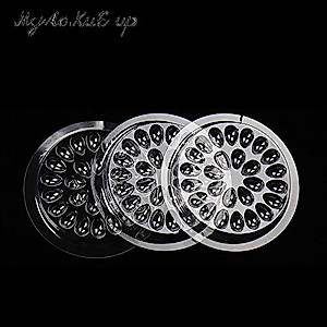 100 PCS Disposable Plastic Glue Pad for Eyelash Extensions Transparent Flower Shaped Lashes Gasket Adhesive Pigment Holder Base for Nail Art or Tattoo Ink