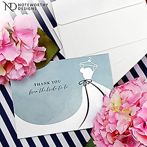 Bridal Shower Wedding Thank You Cards with Envelopes, Thank You From The Bride To Be Cards, Bridal Shower Thank You, 30 count