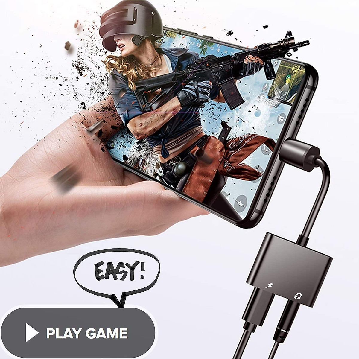 MFi Certified] Lightning to 3.5 mm Headphone Jack Adapter for iPhone, 2 in 1 Lightning to 3.5mm AUX Audio Charger Splitter Compatible with iPhone 14 13 12 11 XS XR X 8 7 Audio Earphone Adaptor