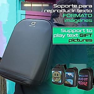 Black Smart LED Backpack, Customizable Laptop Backpack, Travel Laptop Backpack For Adult and College Students. Need Plug in the power bank to use,15.5Inch laptop.18L