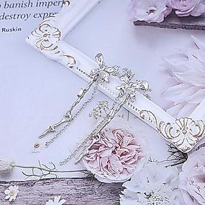 Sttiafay Vintage Bow Crystal Drop Earrings Silver Bar Dangle Earrings Long Crystal Bow Chain Earrings Cz Tassel Chain Earrings Jewelry for Women and Girls