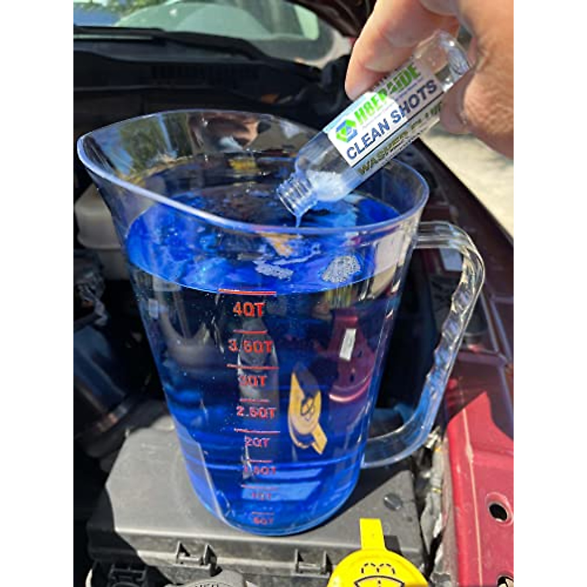 H8eraide Clean Shots - Windshield Washer Fluid Concentrate - 1 Bottle Makes 1 Gallon