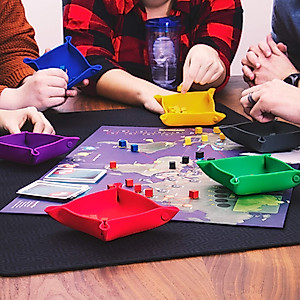 Piecekeeper Board Game Storage Bowls, 6-Pack | Portable Folding Tray Accessory Holds Tabletop Bits, Chits, Components, Pieces, Dice | Six Color Set | Classic & Modern Gaming, RPG Roleplaying